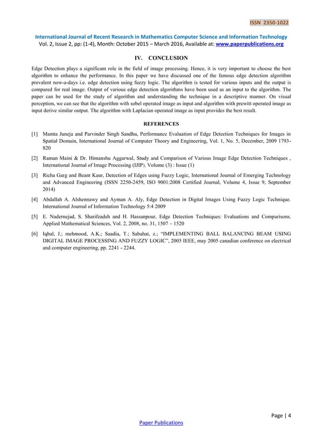 Edge Detection Using Fuzzy Logic With Varied Inputs Pdf