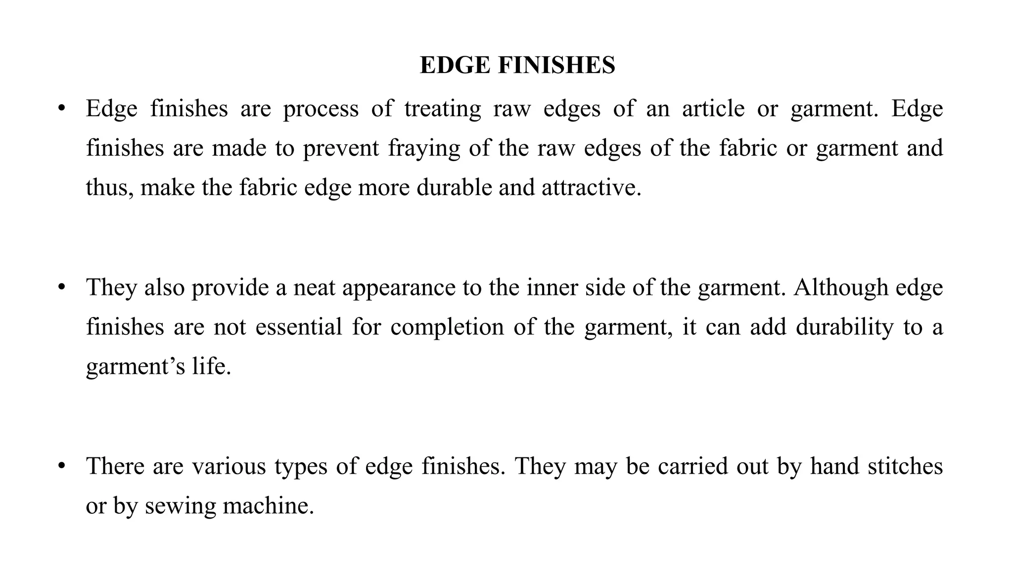 EDGE FINISHES POWER POINT. pptx clothing | PPTX