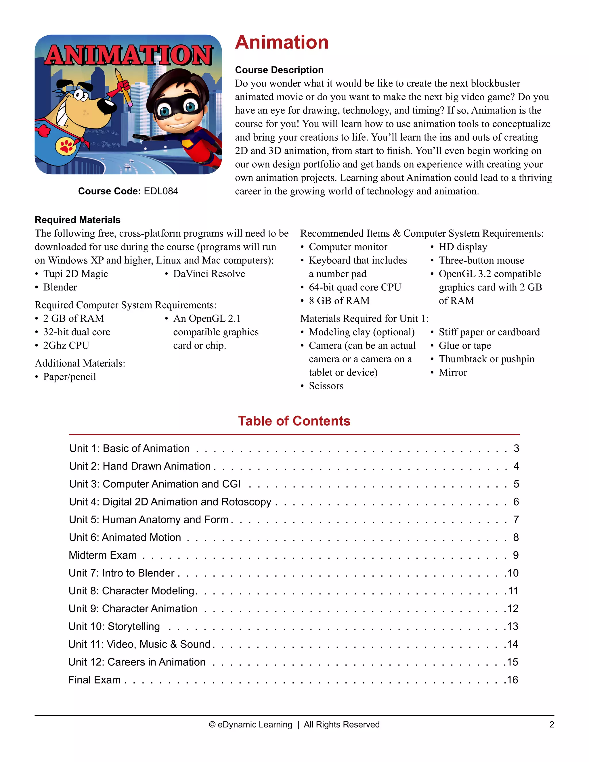 Edgenuity syllabus-animation | PDF