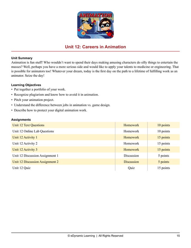 Edgenuity syllabus-animation | PDF
