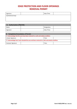 EDGE PROTECTION AND FLOOR OPENINGS REMOVAL PERMIT Form # HSEQ - EPRP ...