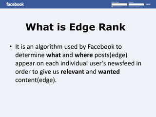 Edge rank algorithm | PPTX