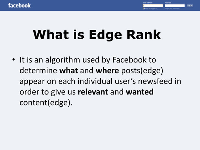 Edge rank algorithm | PPTX