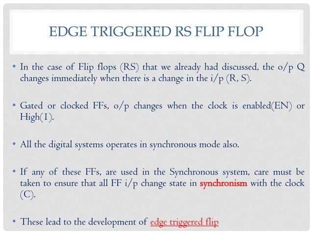Edge triggered RS FF.pdf | Consumer Electronics | Technology & Computing