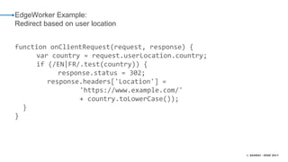 EdgeWorkers: Enabling Autonomous, Developer Friendly Programming at the Edge | PPT