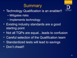 Verifying Performance and Capability of New Technology for Surface and ...