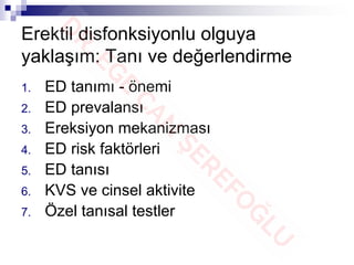 Erektil Disfonksiyon Hastasinin Değerlendi̇ri̇lmesi̇ | PDF