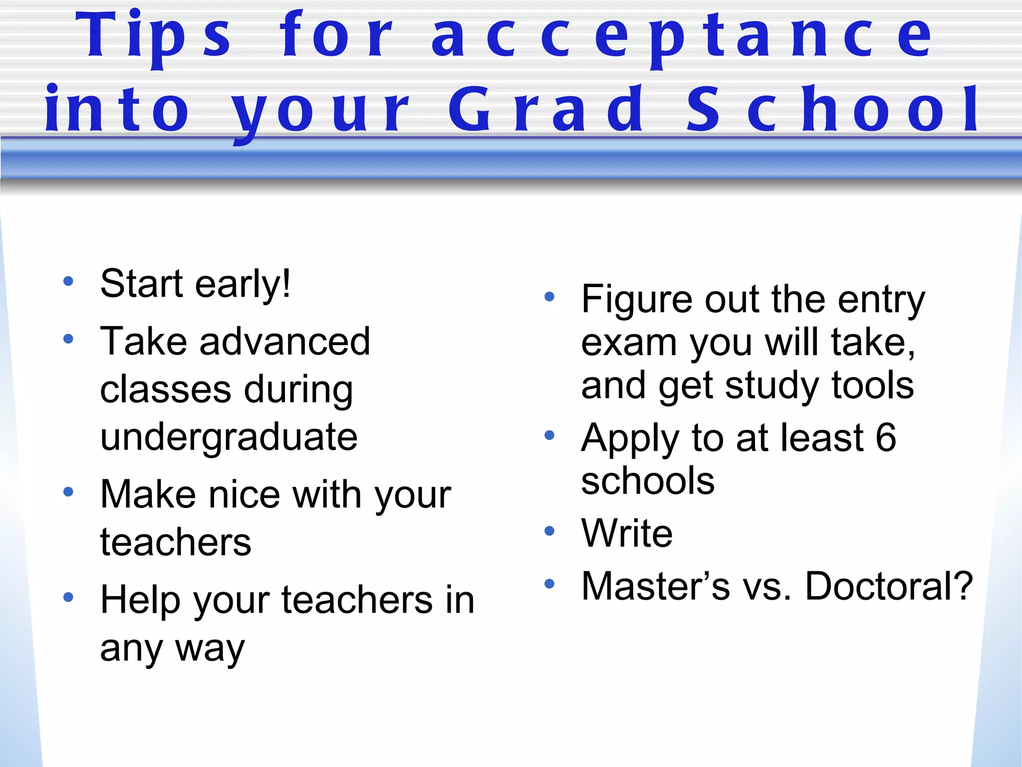 Graduate School Presentation | PPT