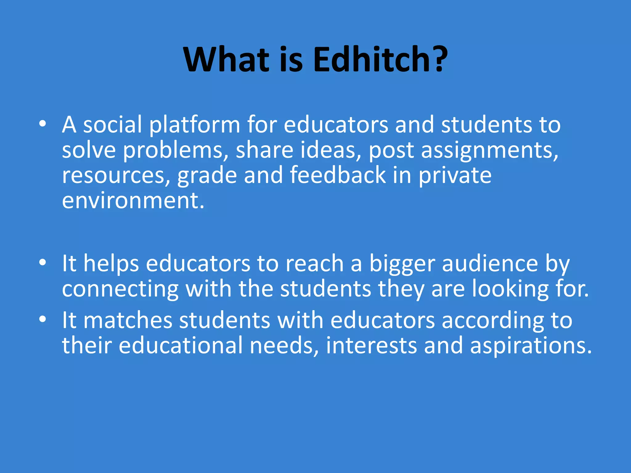 Edhitch: Realize your educational dream! | PDF