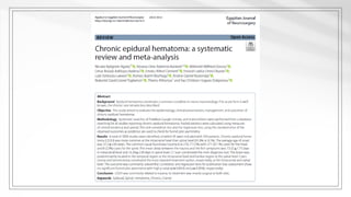 CHRONIC EPIDURAL HEMATOM SYSTEMATIC REVIEW | PPTX