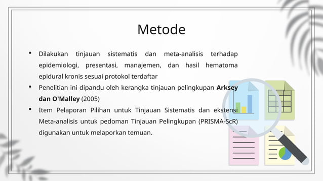 CHRONIC EPIDURAL HEMATOM SYSTEMATIC REVIEW | PPT