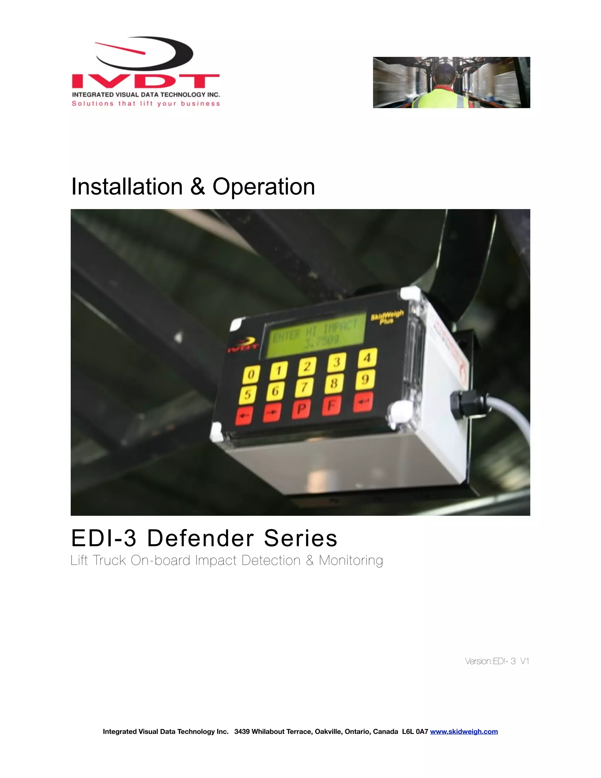 EDI- 3 Installation for lift truck impact detection & reporting | PDF