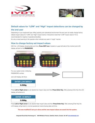 EDI- 3 Installation for lift truck impact detection & reporting | PDF