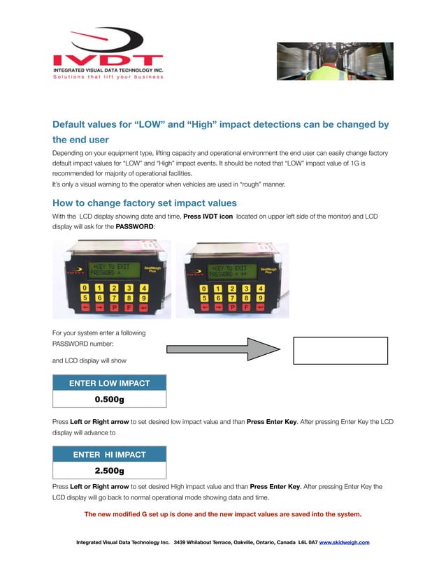 EDI- 3 Installation for lift truck impact detection & reporting | PDF