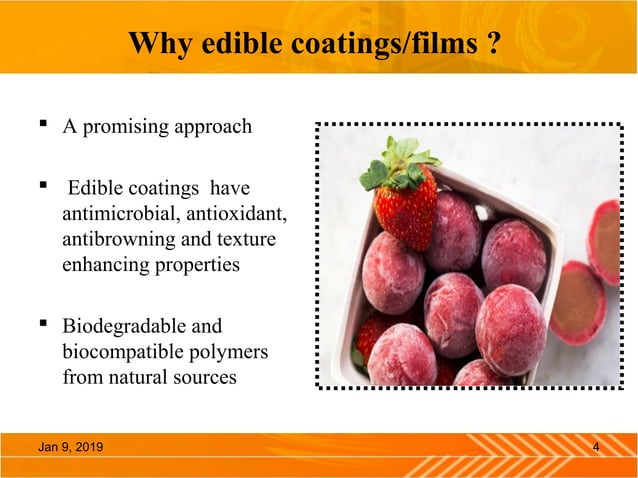 Edible coatings ppt | PPT | Desserts and Baking | Food & Drink