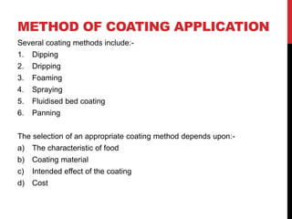 Edible films and coatings in food packaging by smridhi | PPTX