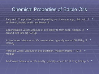 EDIBLE OIL properties and classification | PPT