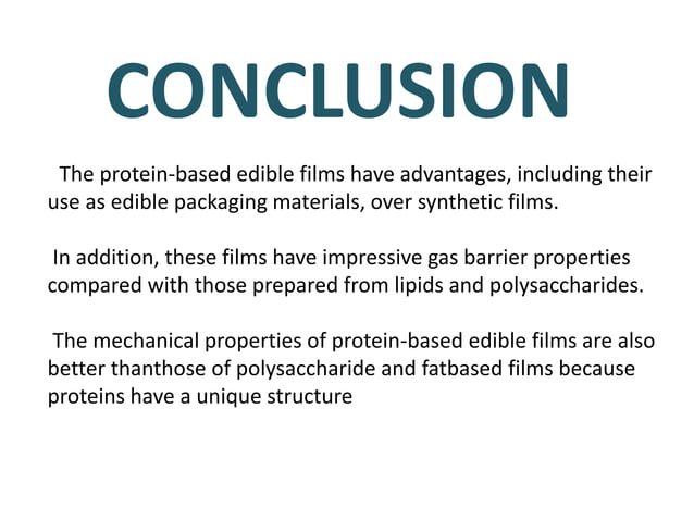 Edible protein based packaging | PPTX