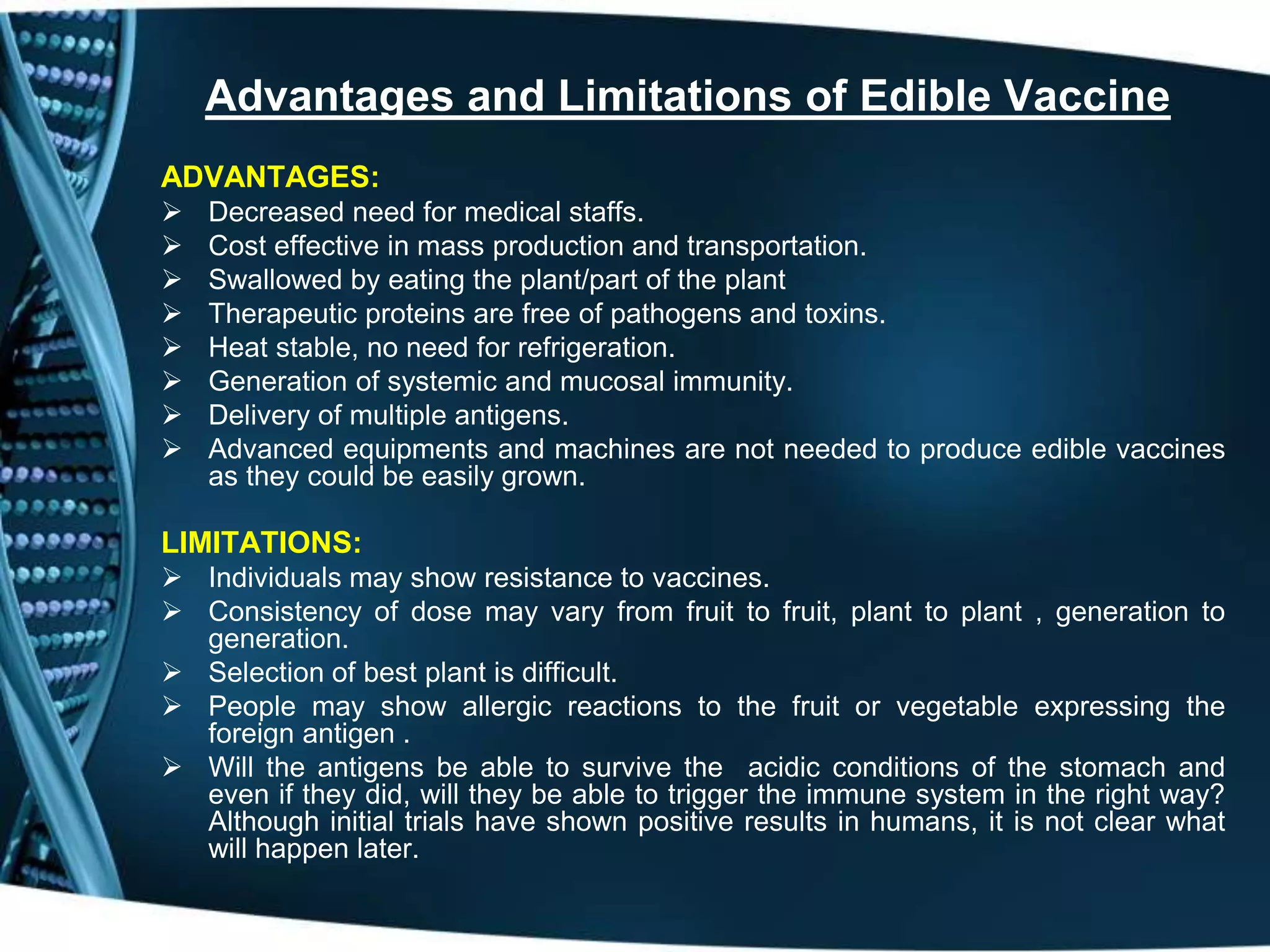 Edible vaccine | PPTX