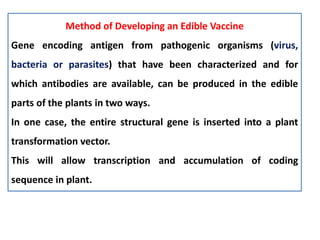 EDIBLE VACCINES | PPTX