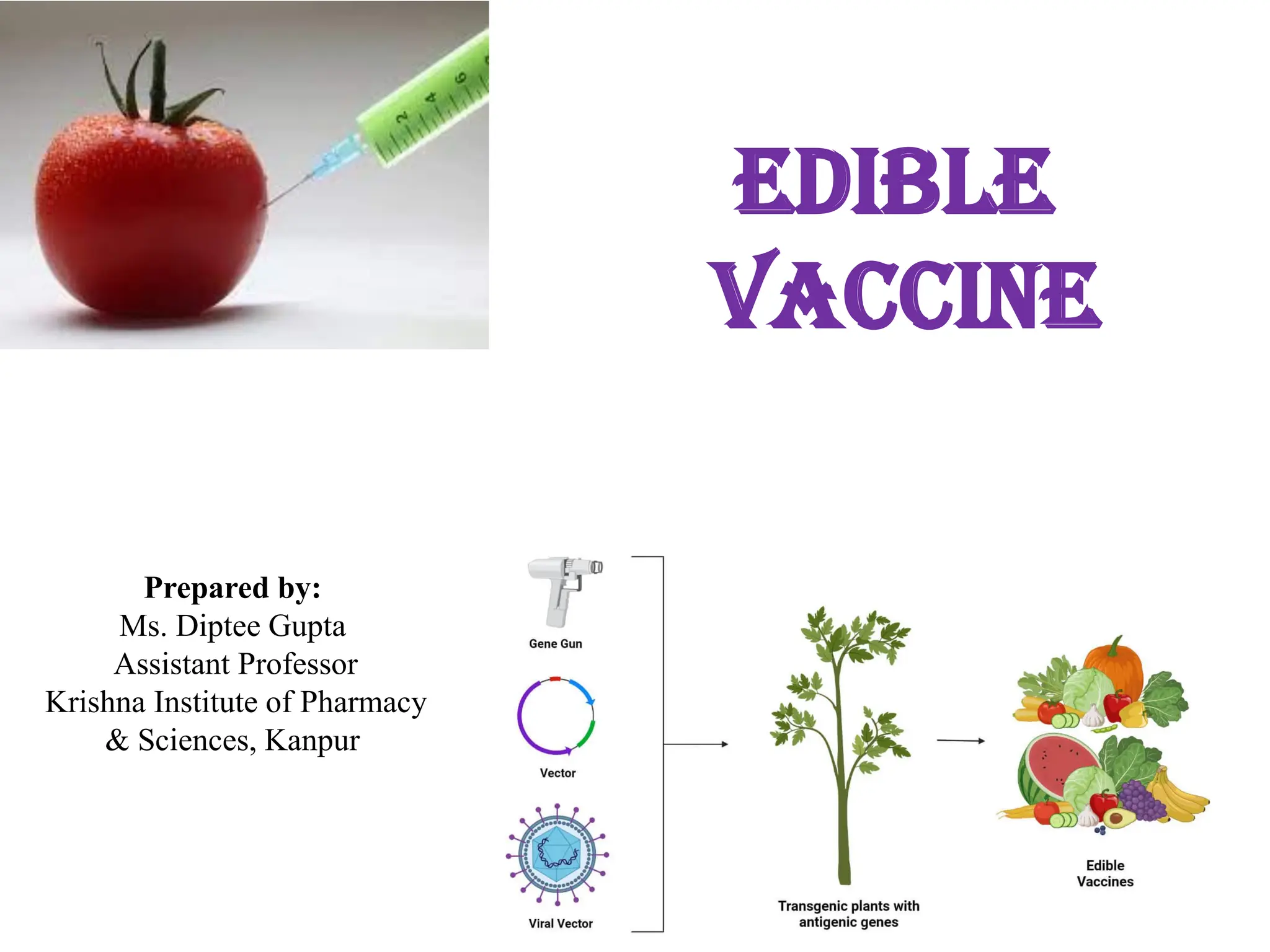 Overview on Edible Vaccine: Pros & Cons with Mechanism | PDF