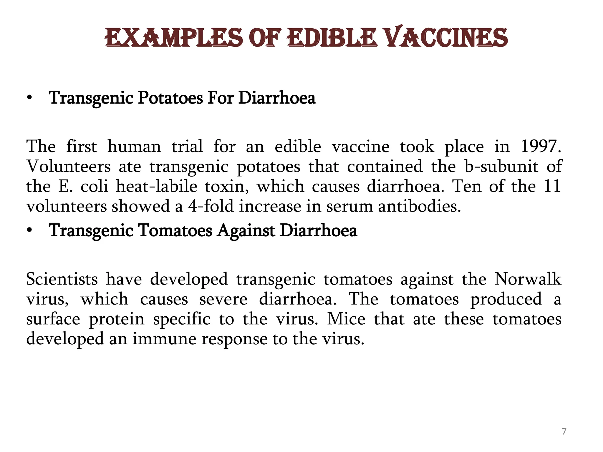 Overview on Edible Vaccine: Pros & Cons with Mechanism | PDF