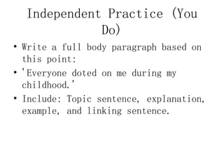 How to write a body paragraph in EDI format | PPTX
