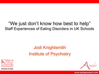 Developing an eating disorders support programme for schools | PPT