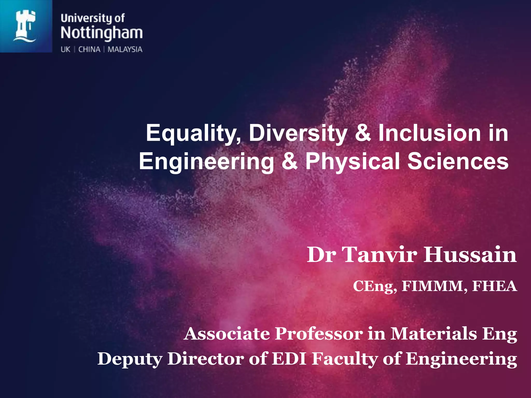 Equality, Diversity and Inclusion in Engineering and Physical Sciences ...