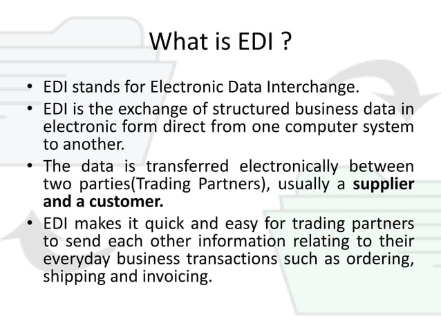 EDI (electronic data interchange) | PPTX