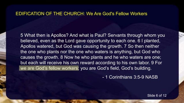 Edification of the Church II | PPT