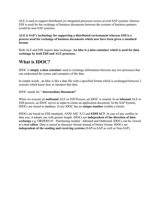 Edi,idoc,ale | PDF