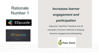 Rationales for using video or images in the classroom | PPT