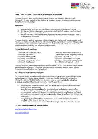 Edinburgh festivals accessibility digital project brief v1 | PDF