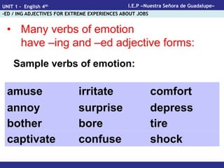 Ed ing adjectives about jobs 4 | PPTX