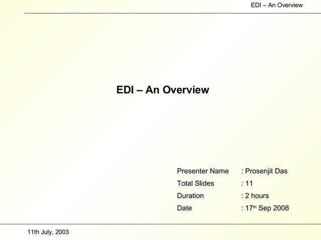 Edi Overview | PPT | Technology & Computing