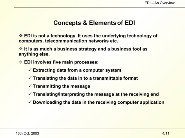 Edi Overview | PPT | Technology & Computing