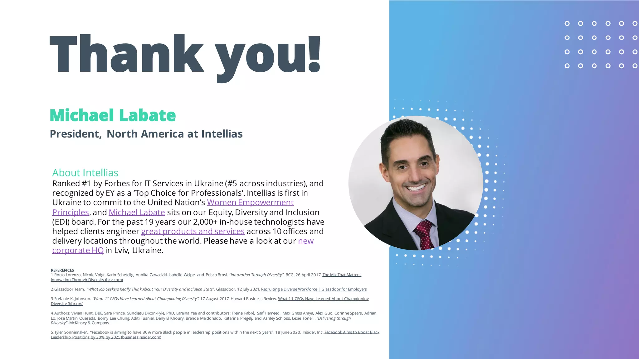 Michael Labate, Intellias. EDI in the DNA: Why Equity, Diversity and ...