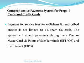 e Dirham | PPTX | Credit Cards | Personal Debt