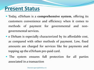 e Dirham | PPTX | Credit Cards | Personal Debt