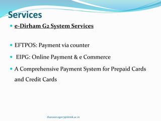 e Dirham | PPTX | Credit Cards | Personal Debt