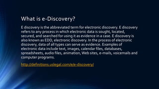 E discovery Process Improvement | PPT
