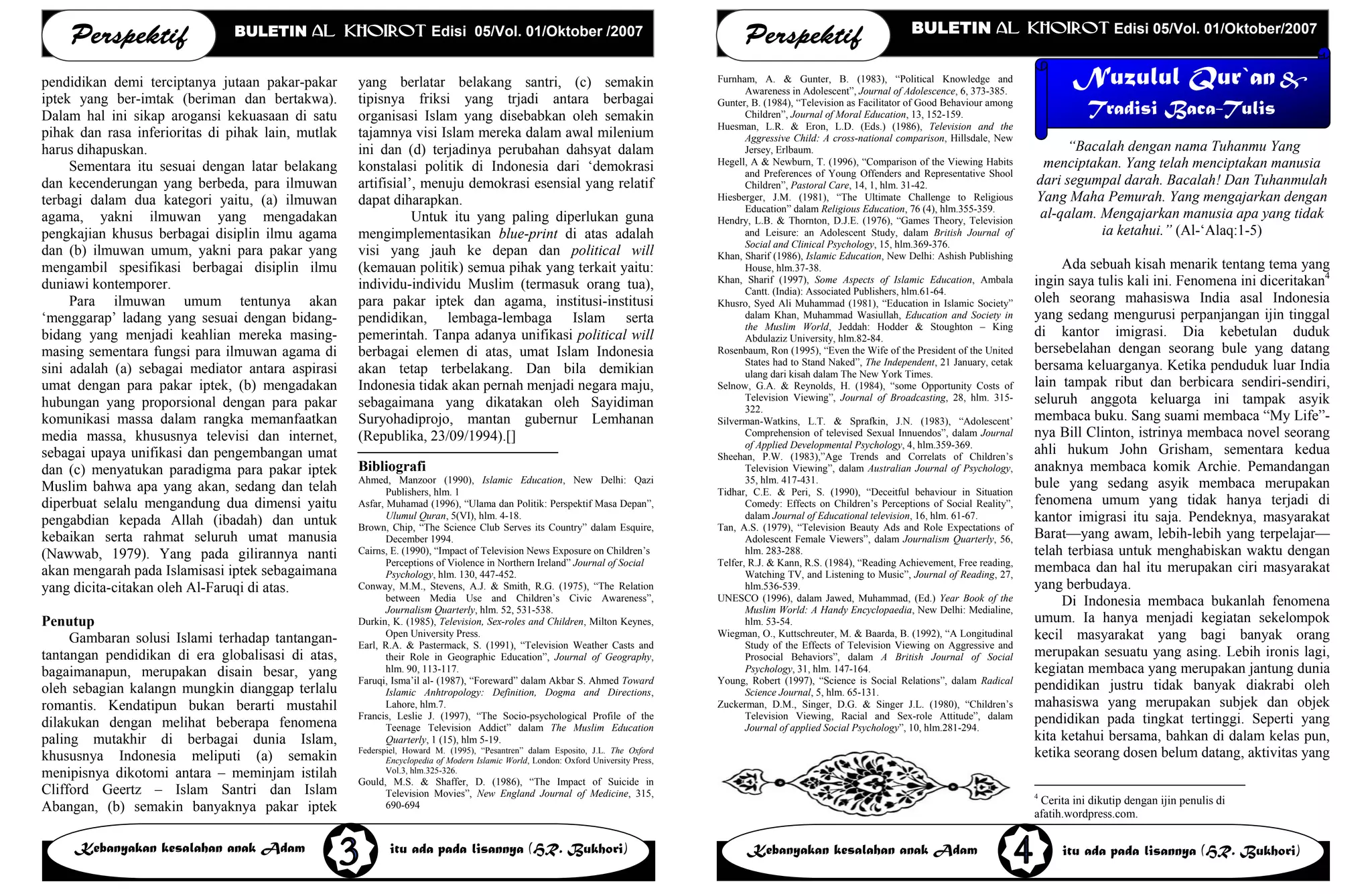 Buletin Al-Khoirot Edisi 05 Oktober 2007 | PDF