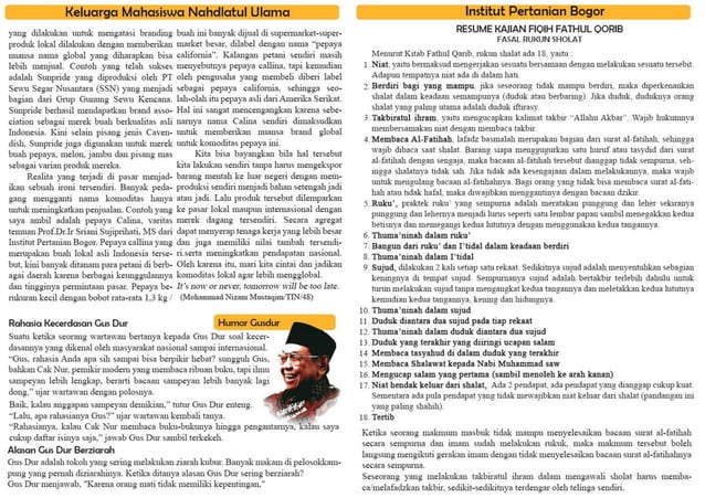 Buletin Nahdlatul Qolam Edisi 7 | PDF