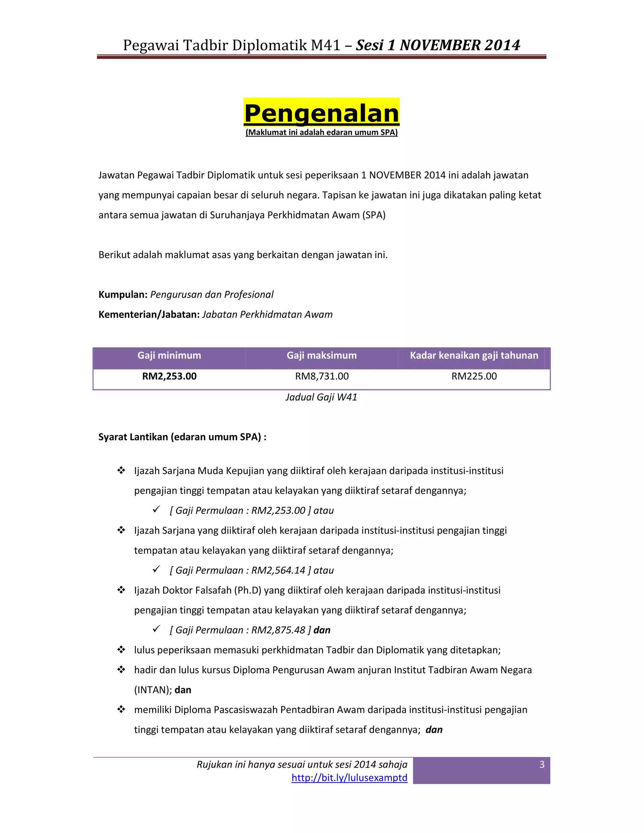 Contoh Soalan & Panduan Lulus Peperiksaan Exam PTD 2014 | PDF