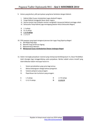 Contoh Soalan & Panduan Lulus Peperiksaan Exam PTD 2014 | PDF