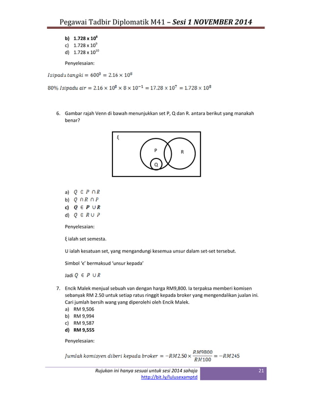 Contoh Soalan & Panduan Lulus Peperiksaan Exam PTD 2014 | PDF