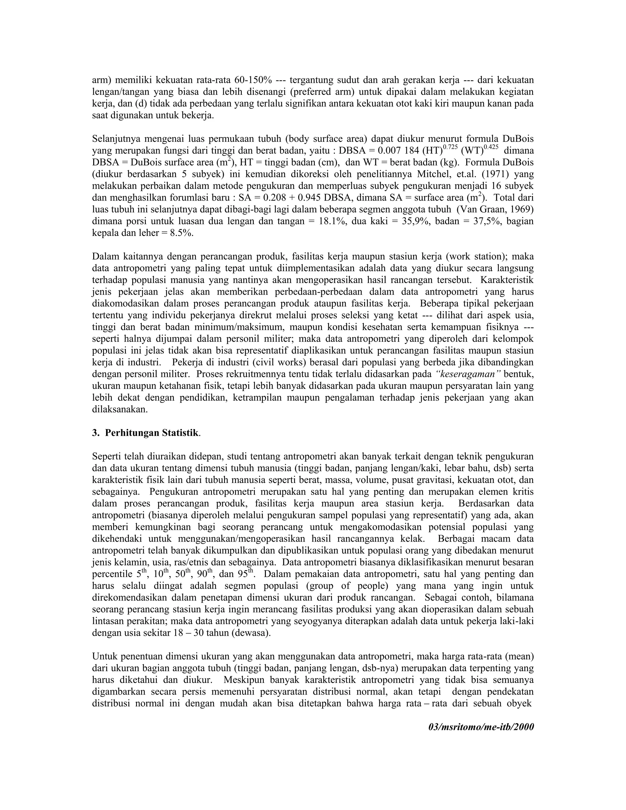 rancangan antropometri kajian teknik industri unhasy | PDF