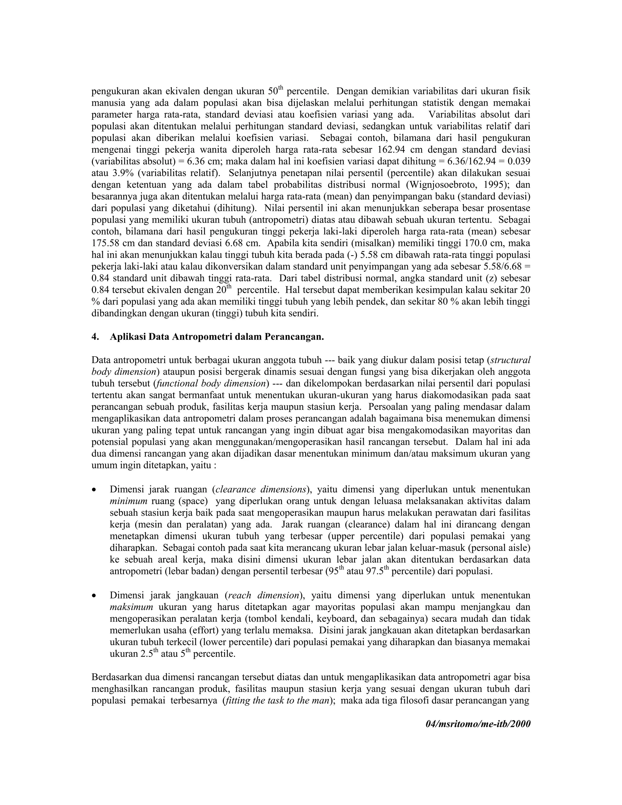 rancangan antropometri kajian teknik industri unhasy | PDF