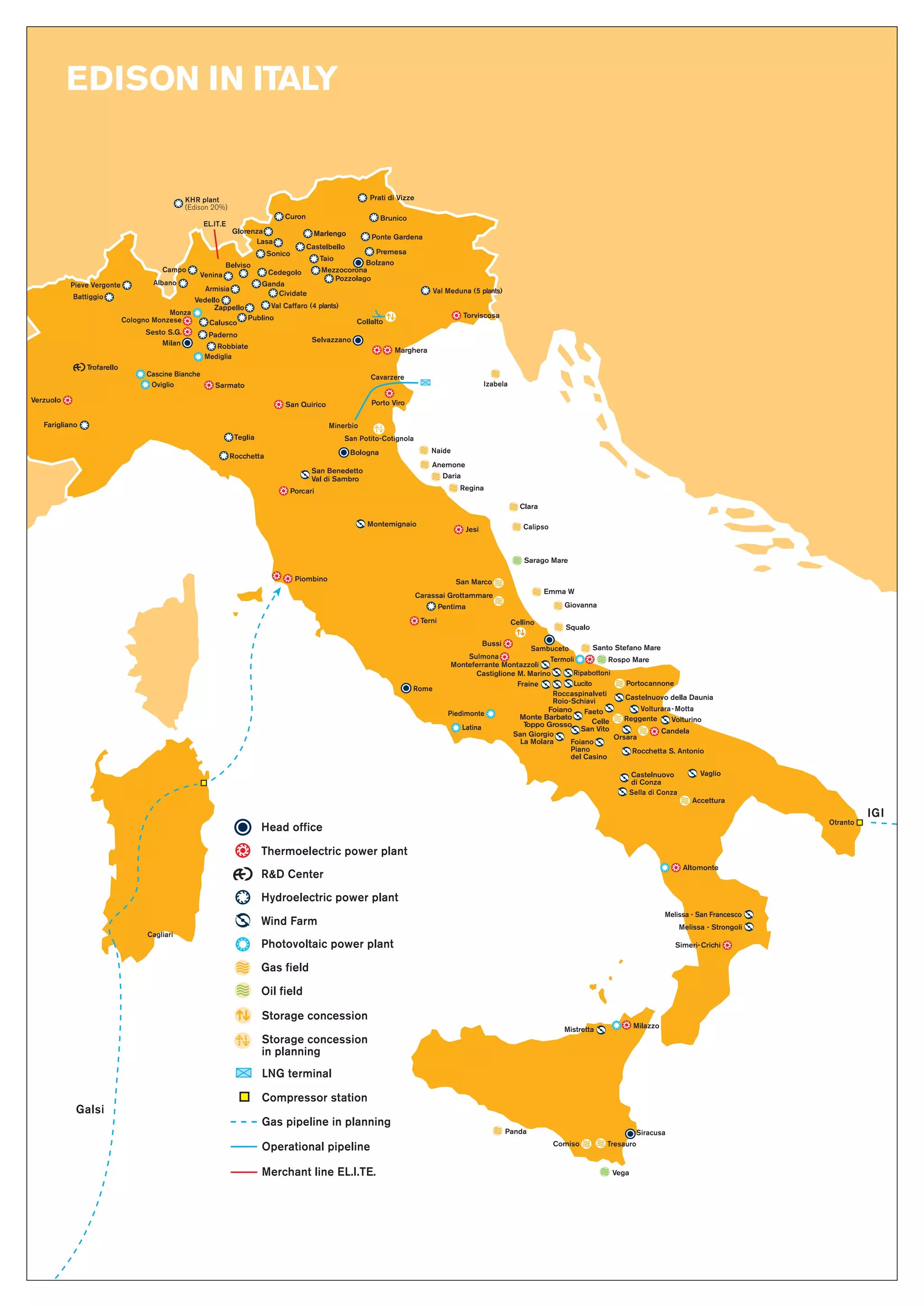 Map of Edison's implants in Italy | PDF